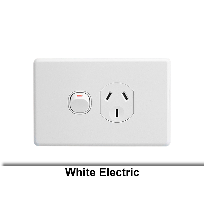 GPO Flush Standard 1G 10A 250V 1P Horizontal White Electric - Go Electrical