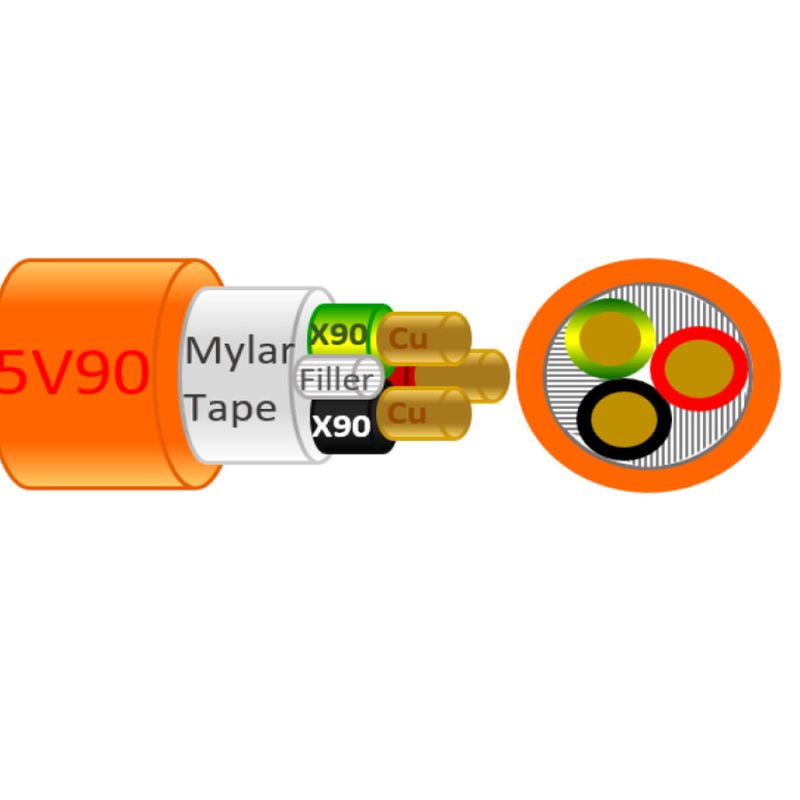 APEC 16mm Orange Circular Cable Unarmoured X-90 XLPE/5V-90 PVC 100mtr ...
