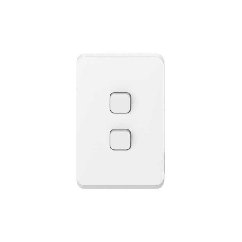 Clipsal Iconic Switch Flush Mount Rocker Standard 2 Gang 10A/AX 250V 1 ...