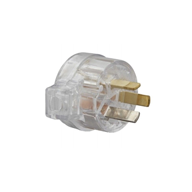 Clipsal Plug Adaptor Rewireable Unassembled 10A 250V 3 Pin Flat Clear ...