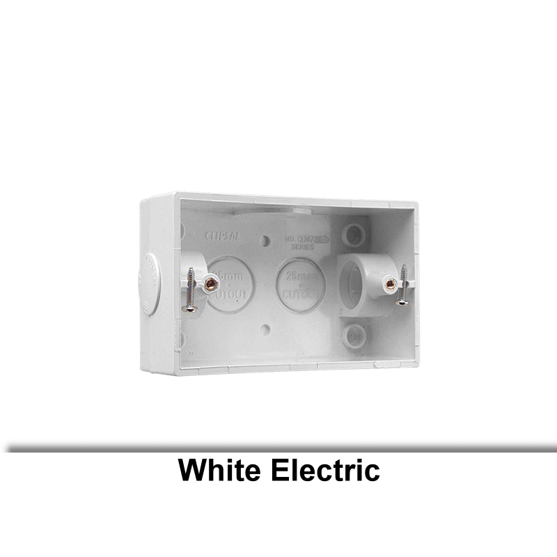 Clipsal Surface Mounting Box PVC 1 Gang 2x25mm End White - Go Electrical