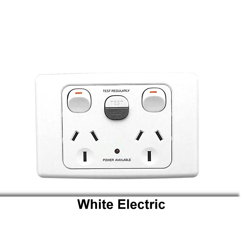 Clipsal GPO Switched Outlet RCD Protected Flush Mount 2 Gang 10mA 10A ...