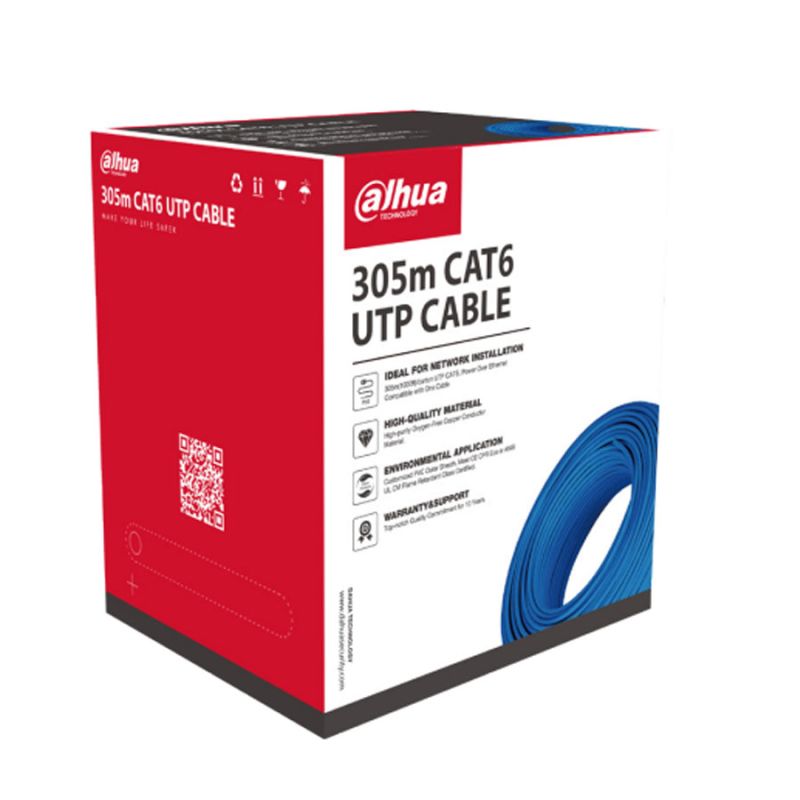 DH-PFM920I-6UN-C CAT6 UTP LAN CBL 25AWG 4P TWISTED SOLID CORE UNSCR ...