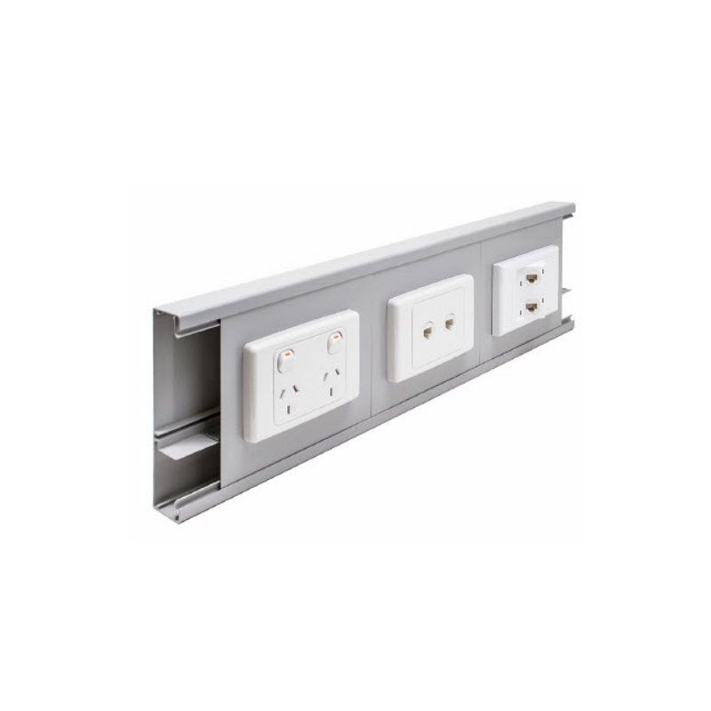 ECD Ducting End Stop W150mm D50mm Extruded Aluminium Black | Go Electrical