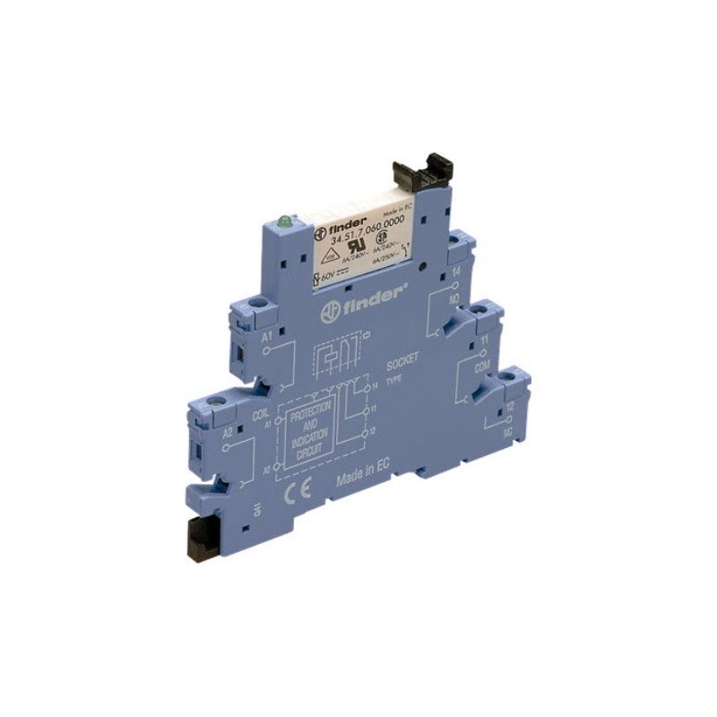 Finder Interface Relay DIN Rail Mounting 1CO 6A 12VDC | Go Electrical