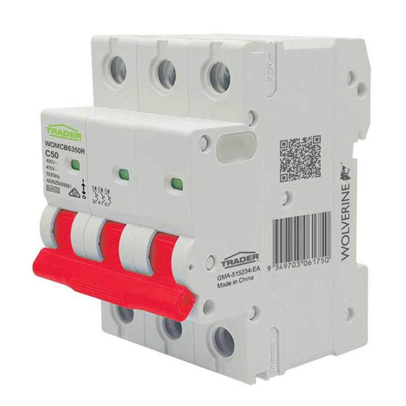 MCB 6kA 3P 50A C Crv 400V 415V ac 3 Md Red Doly Main Sw Sui | Go Electrical