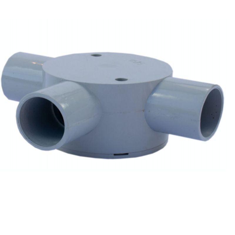 General Trade Supplies Conduit Shallow Junction Box 3 Way Round PVC ...