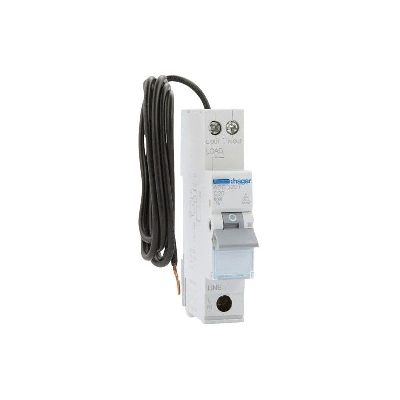 Hager Combination RCD Circuit Breaker RCBO 1Pole 32 Amp 240V AC 6 kA ...