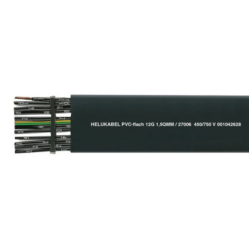 Helukabel Flexible Flat Control Cable 7 Core & Earth 2.5 mm 450/750V ...