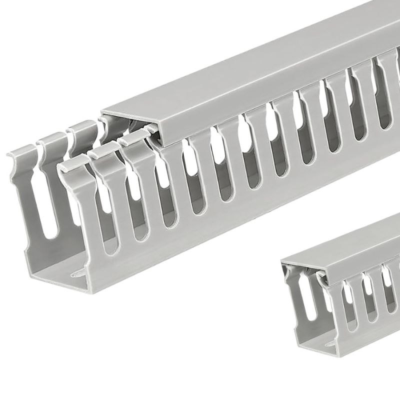 IPD Slotted Duct & LID Open Slot W25mm D60mm L2m PVC Grey | Go Electrical