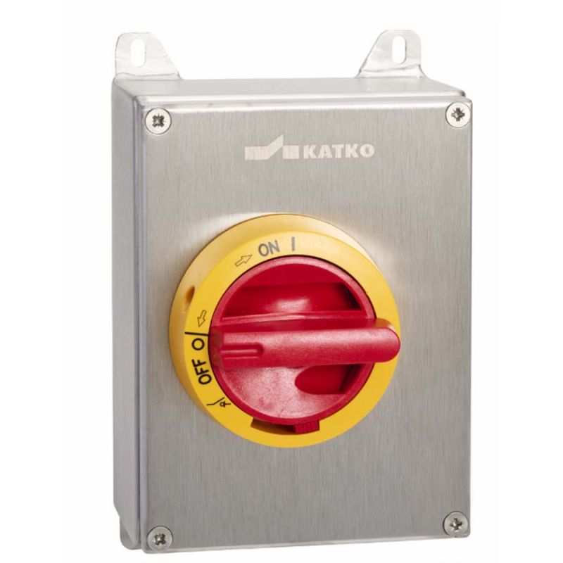 Katko Isolator Switch 25A 4 Pole 316 Stainless Steel Yellow/Red Handle ...