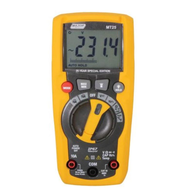 Major Tech Digital Multimeter & Temperature Compact Auto Ranging 600V ...