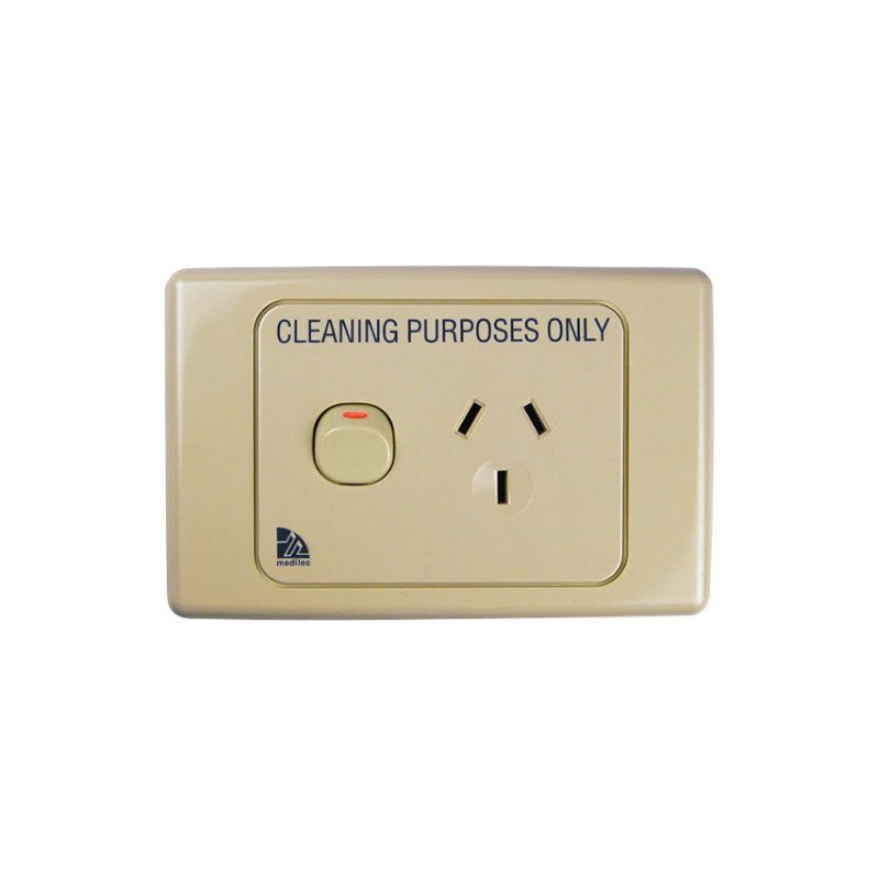Medilec GPO Switched Outlet Flush Mount 1 Gang 10A 250V Horizontal ...