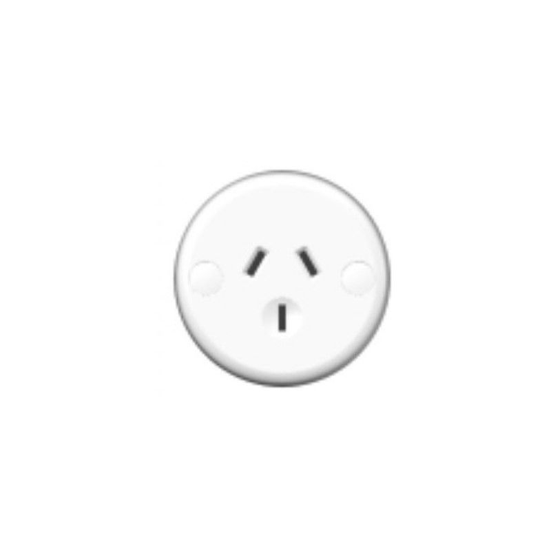 PDL Socket Outlet Surface Mount Rear Connect 10A 250V 3 Pin White | Go ...