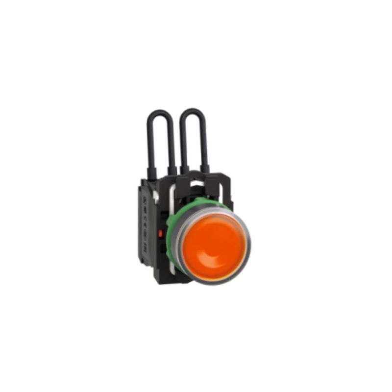 Plastic Push to Test Pilot Light 24V Orange | Go Electrical