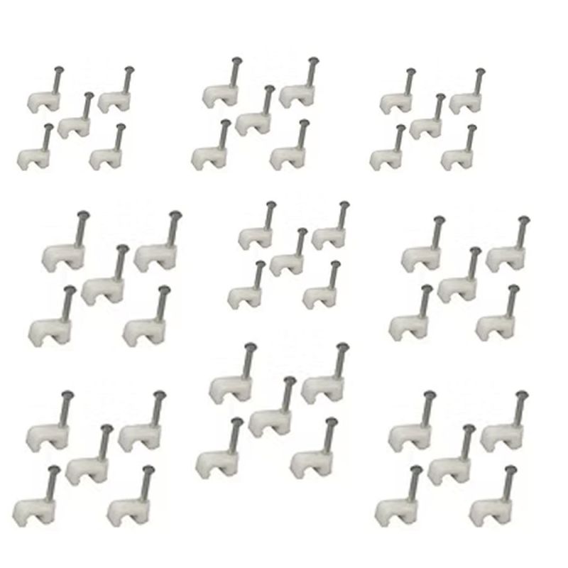 Tesla Cable Clip Moulded Flat White TPS 10 mm Cable | Go Electrical