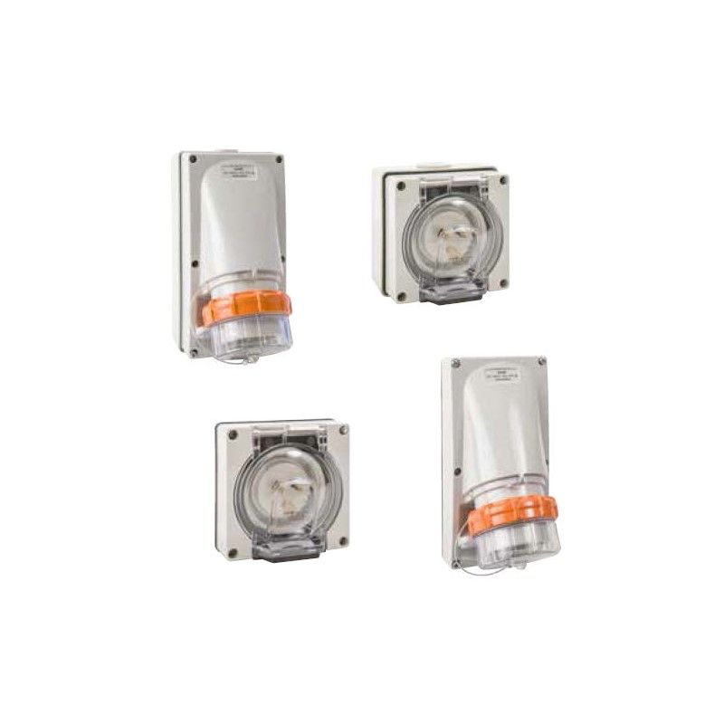 Appl Inlet Less Enclosure 1Ph 15A 250V 3 Pin Grey IP66 - Go Electrical