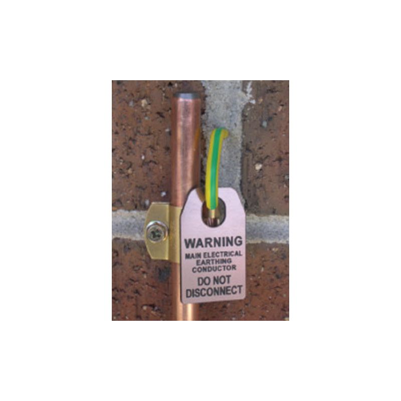 Mains Earth Warning Tag MAIN ELECTRICAL EARTHING CONDUCTOR - Go Electrical
