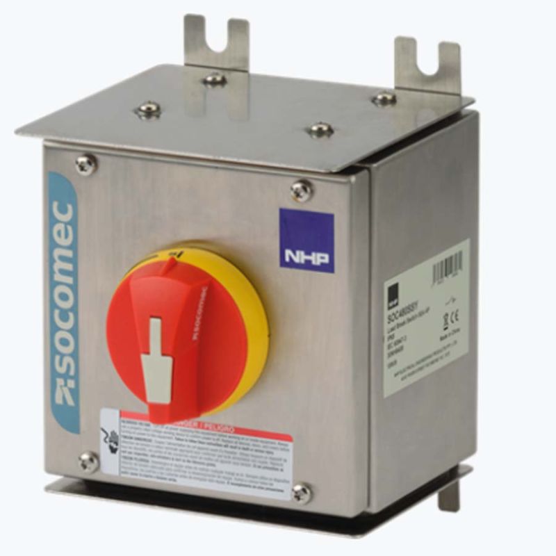 ISO Enclosed Isolator 25A 4P SS Yellow/Red Handle IP65 - Go Electrical