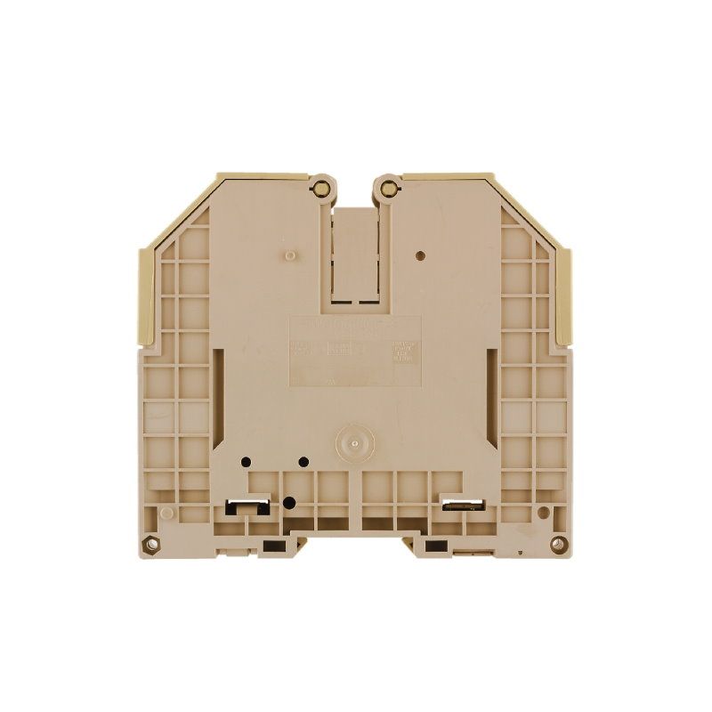 Rail Terminal Block 95mm 2 Wire Screwed Wemid Dark Beige - Go Electrical