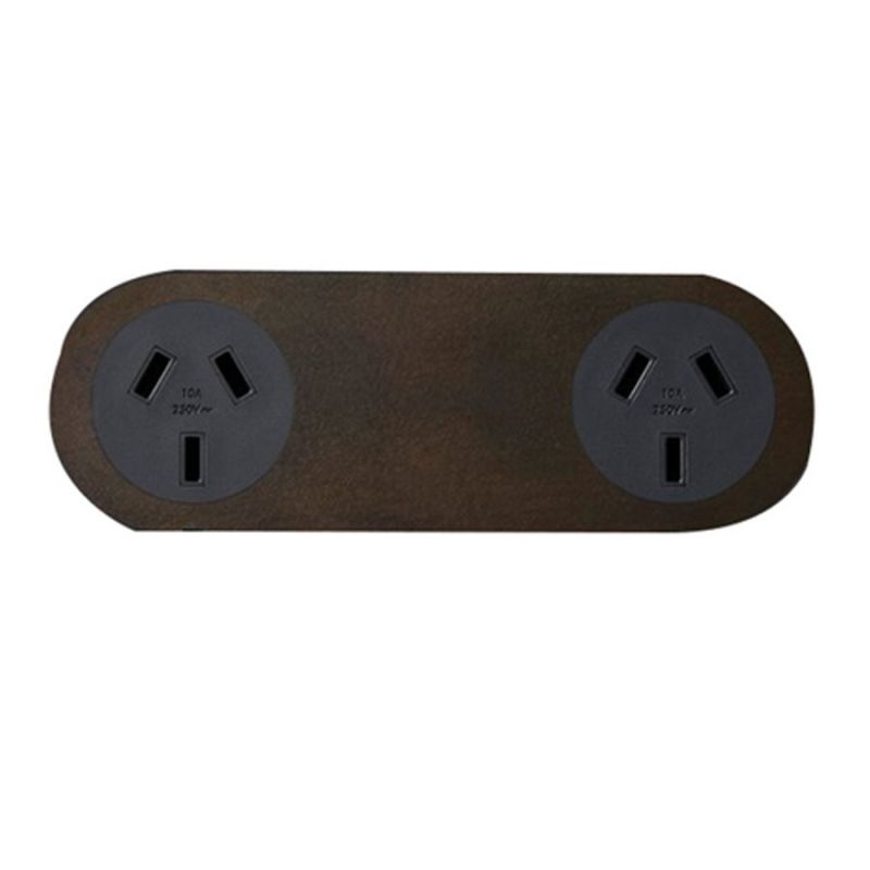 GPO Cover Plate Flush Bronze Matt Black Base - Go Electrical