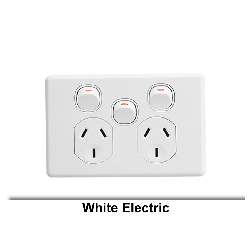 GPO Flush Standard 2G 10A 250V 1P 1 Extra Switch Horiz White - Go ...