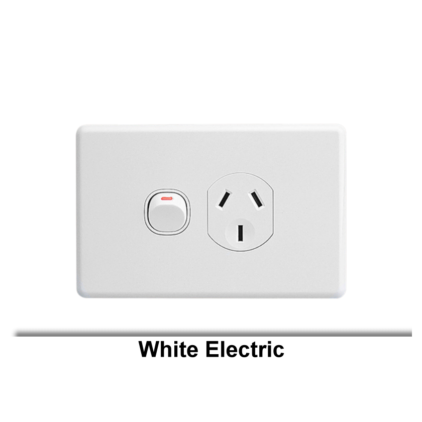 GPO Flush Standard 1G 10A 250V 1P Horizontal White Electric - Go Electrical