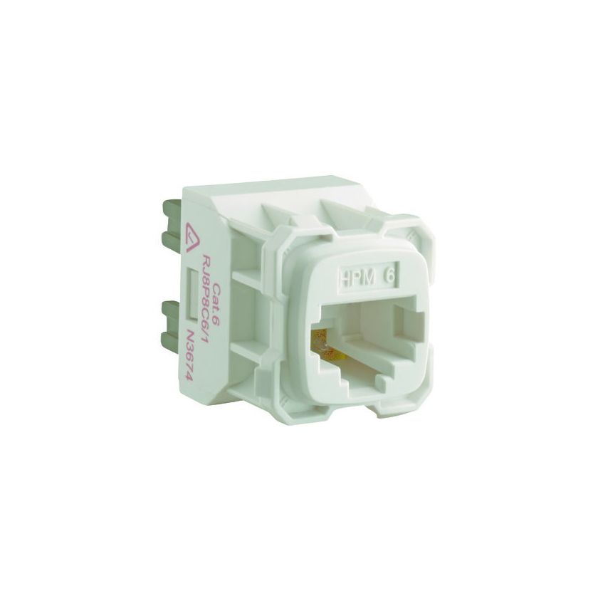 Outlet Mech Socket Cat6 UTP RJ45 8 Pin 568A/B White - Go Electrical
