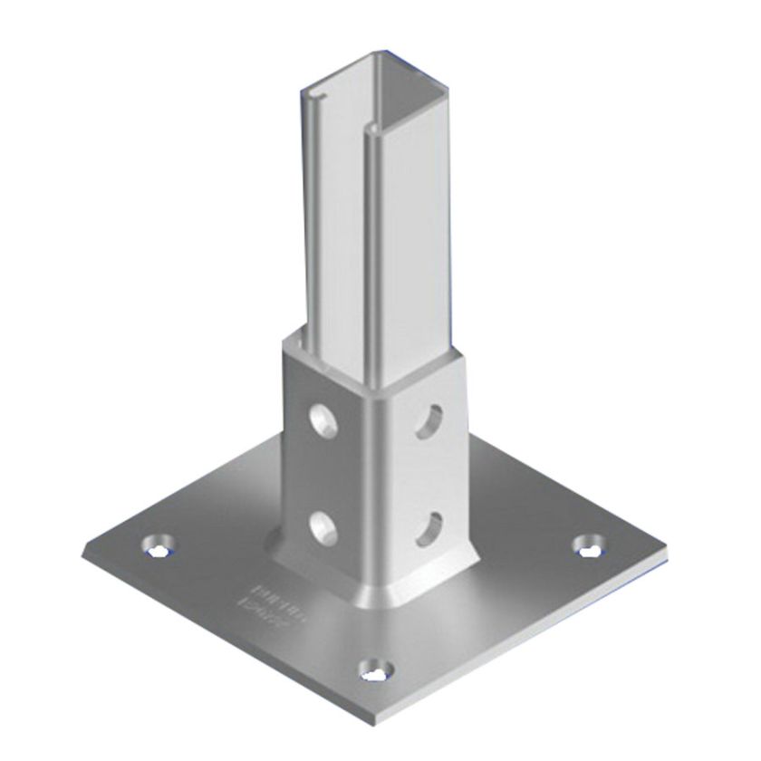 Base Plate 150x150x89mm SS Suits 41x41mm Channel Strut - Go Electrical