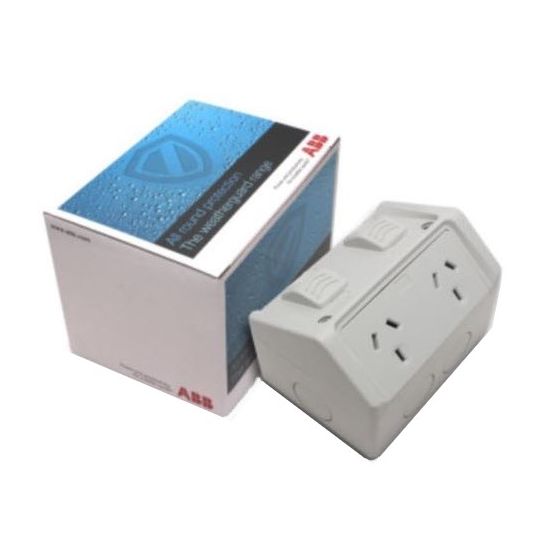 ABB GPO Switched Outlet Weatherproof Surface Mount 2 Gang 10A 250V IP53 ...
