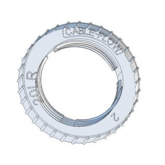 Cable-Flow Lock Ring Knurled 50mm PVC White - Go Electrical