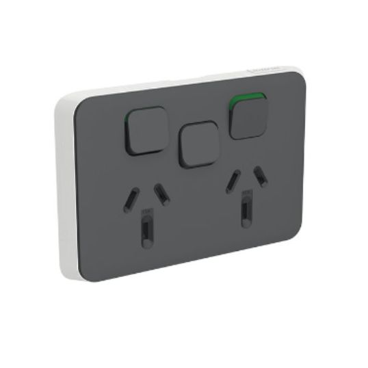 Clipsal GPO Cover Skin Flush Mount 2 Gang 10A 250V Horizontal For DGPO ...