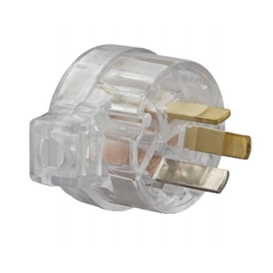 Clipsal Plug Adaptor Rewireable Unassembled 10A 250V 3 Pin Flat Clear ...