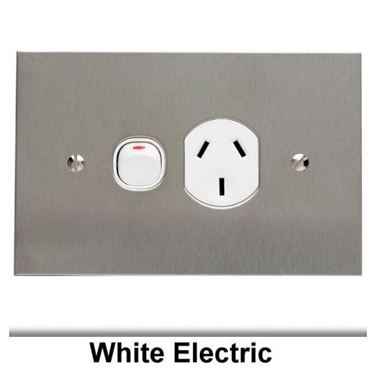 Clipsal Single Power Point Flush Mount Standard Flat Metal 10A 250V ...