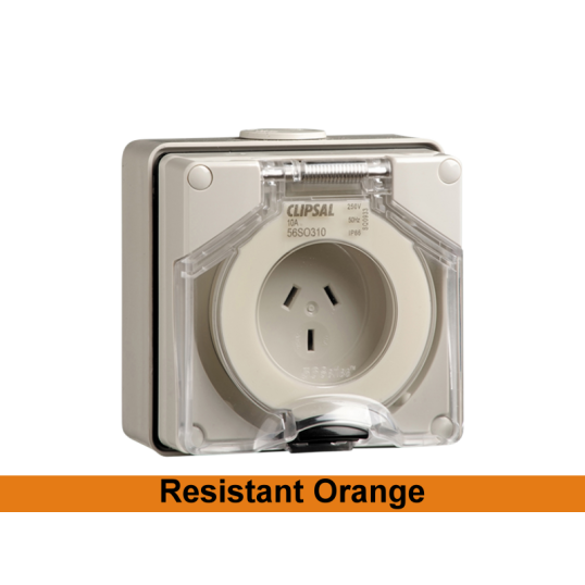 Clipsal Socket Outlet Surface Mounting Weatherproof 1Ph 10A 250V 3 Pin ...