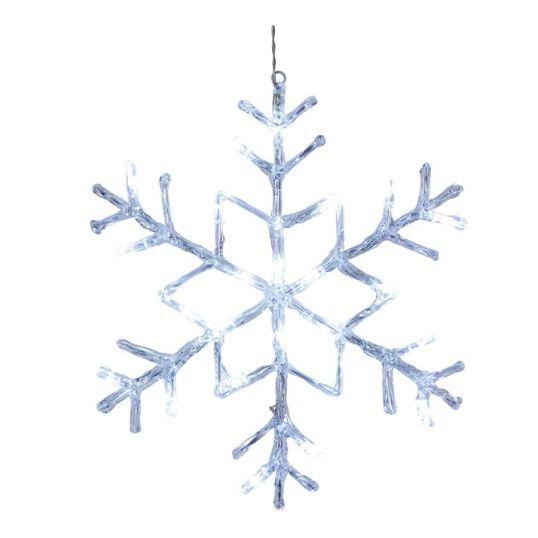 XMAS ANTARCTICA SNOWFLAKE NEUT WHT 400MM | Go Electrical