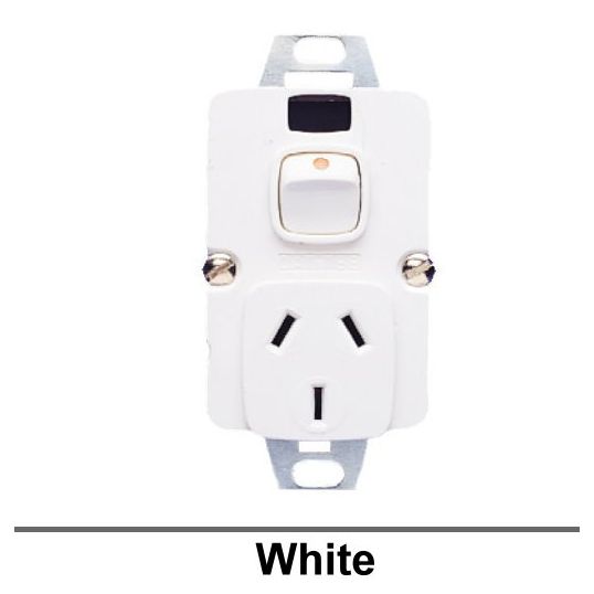 HPM Socket Outlet Mechanism 1 Gang 10A 240V Vertical Metal White | Go ...