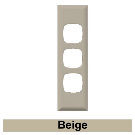 HPM Switch Grid & Cover Plate Flush Mount Architrave 3 Gang Vertical ...