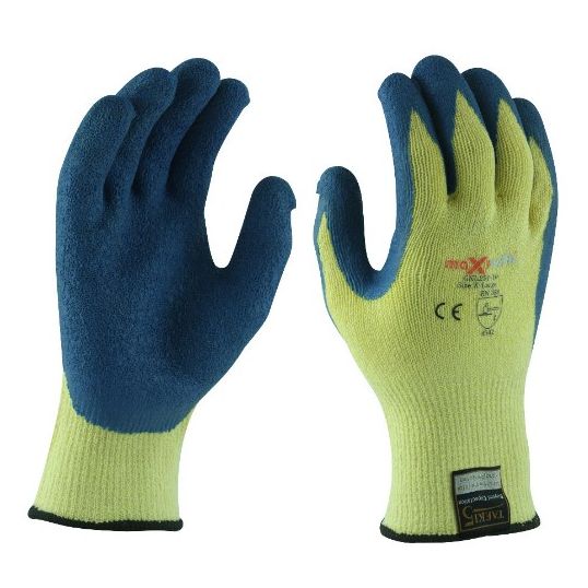Maxisafe Gloves Latex Coated X-Large Blue Cut Resistant Level 5 Black ...