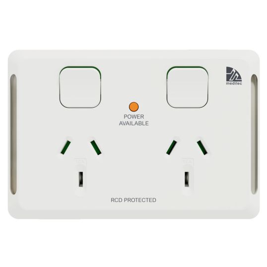 RCD protected Twin socket 10A Horiz WE | Go Electrical