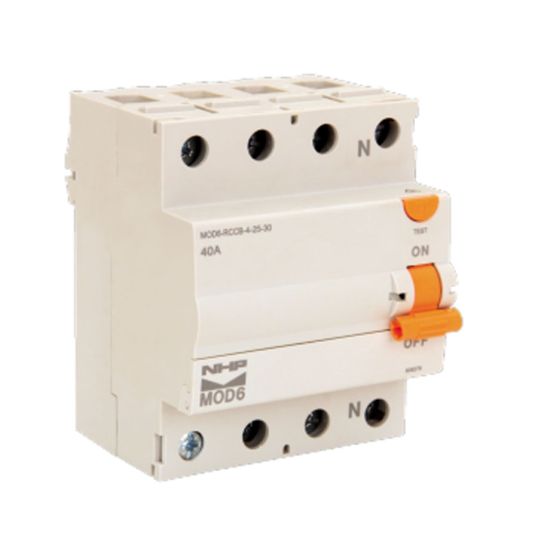 NHP MOD6 Residual Current Circuit Breaker 3P+N 40A 6kA 30mA Type A - Go ...