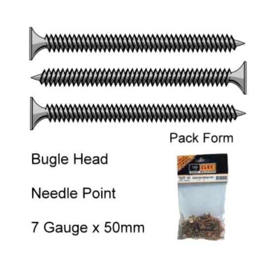Repelec Self Drilling Screw 7Gx50mm Bugle Phillips Needle Point Zinc ...
