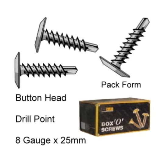 Repelec Self Drilling Screw 8Gx25mm Button Phillips Drill Point Zinc ...