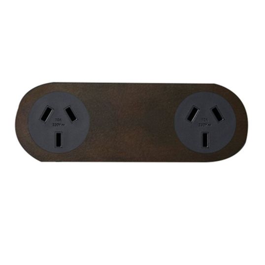 Zetr Carbon GPO Cover Plate Bronze Matt Black Base - Go Electrical