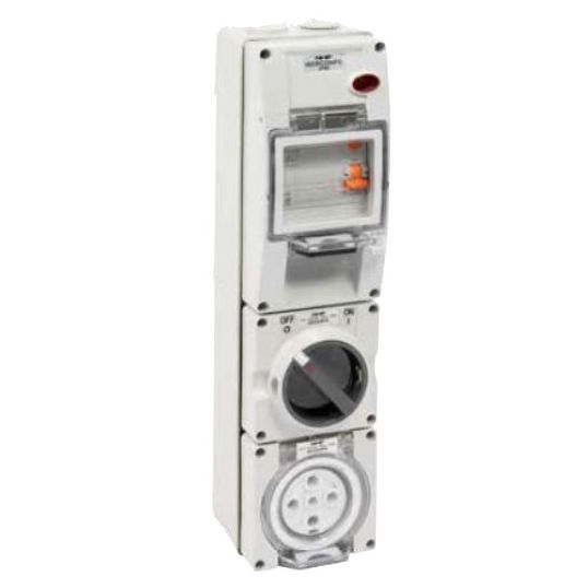 NHP Switch Socket Outlet Surface Mounting RCD Protected In Line 3Ph 32A ...